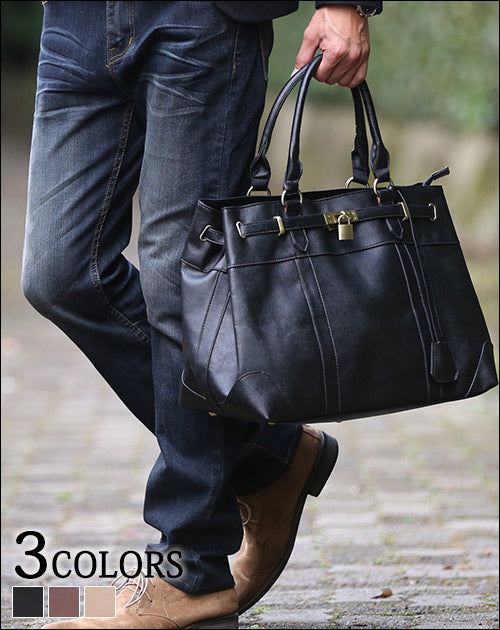 南京錠付きPUレザーバッグ ｜ メンズファッション通販 MENZ-STYLE(メンズスタイル）