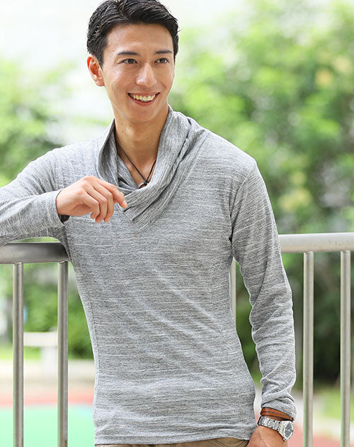 杢デザインスクリューネックカットソー ｜ メンズファッション通販 MENZ-STYLE(メンズスタイル）