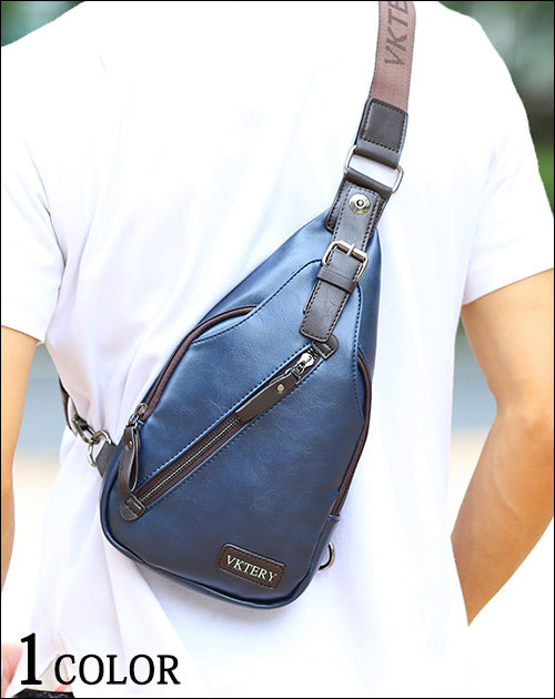 うっすらストラップデザインPUレザーボディバッグ ｜ メンズファッション通販 MENZ-STYLE(メンズスタイル）