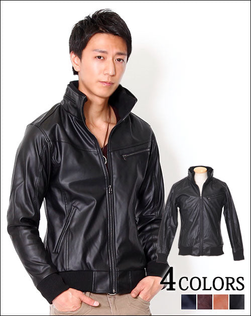 PUレザースタンドジャケット ｜ メンズファッション通販 MENZ-STYLE(メンズスタイル）