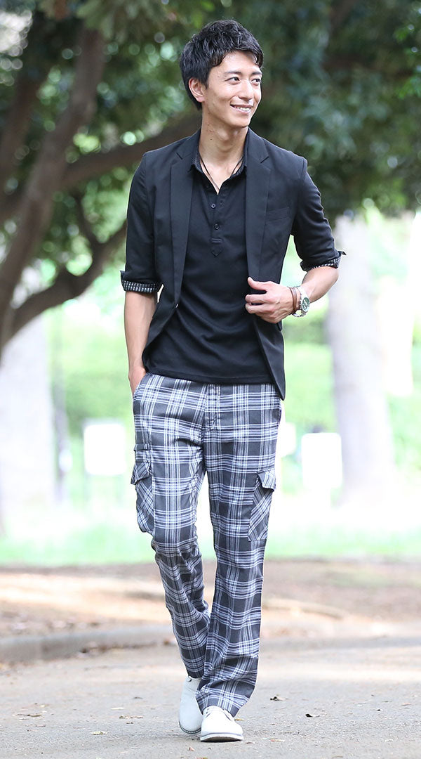 ジャケット ポロシャツ カーゴパンツ snp_ye0988のコーディネート例 ｜ メンズファッション通販 MENZ-STYLE(メンズスタイル）