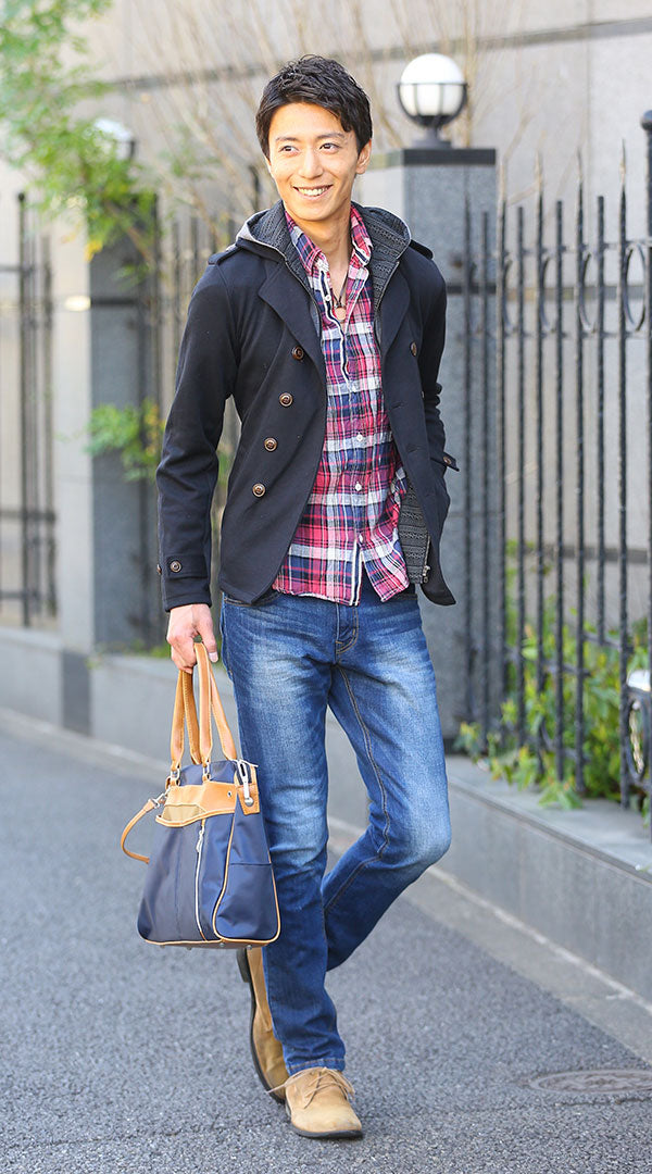 Pジャケット チェックシャツ デニム snp_cq0839のコーディネート例 ｜ メンズファッション通販 MENZ-STYLE(メンズスタイル）
