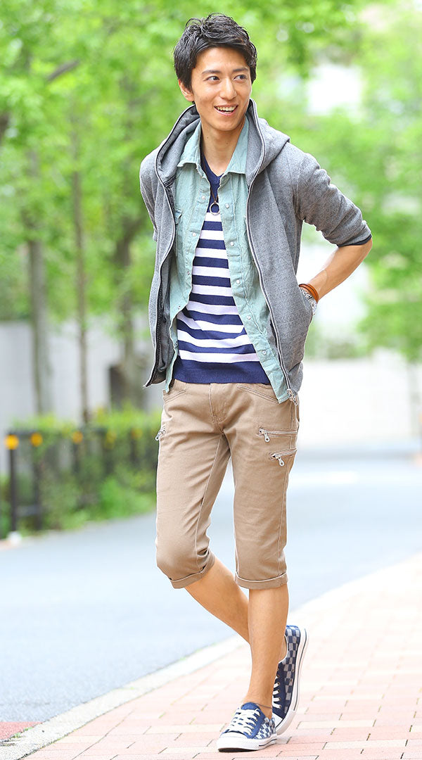 パーカー デニムシャツ サマーニット チノパン snp_dk0987 ｜ メンズファッション通販 MENZ-STYLE(メンズスタイル）