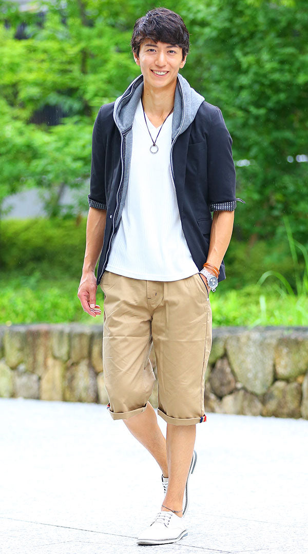 テーラードジャケット パーカー カットソー クロップドパンツ snp_fg0175のコーディネート例 ｜ メンズファッション通販 MENZ-STYLE(メンズスタイル）