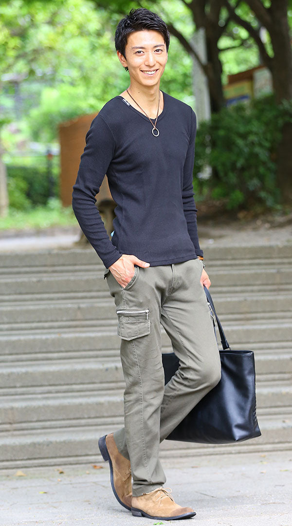 カットソー パンツ 黒トートバッグ snp_fw0557 ｜ メンズファッション通販 MENZ-STYLE(メンズスタイル）