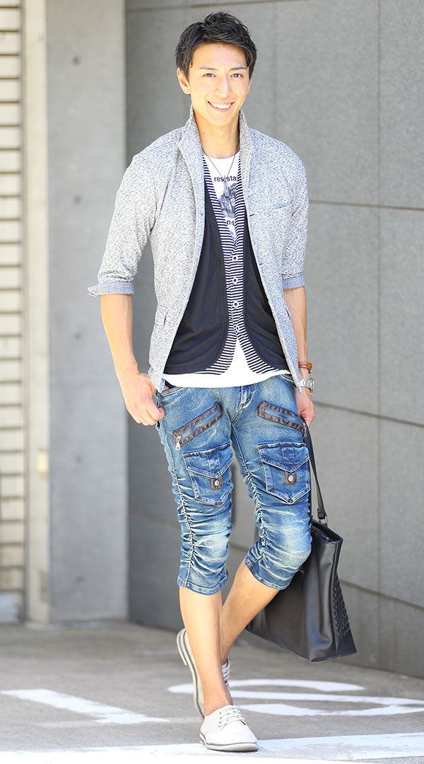 ジャケット ジレ クロップド snp_iy0291のコーディネート例 ｜ メンズファッション通販 MENZ-STYLE(メンズスタイル）