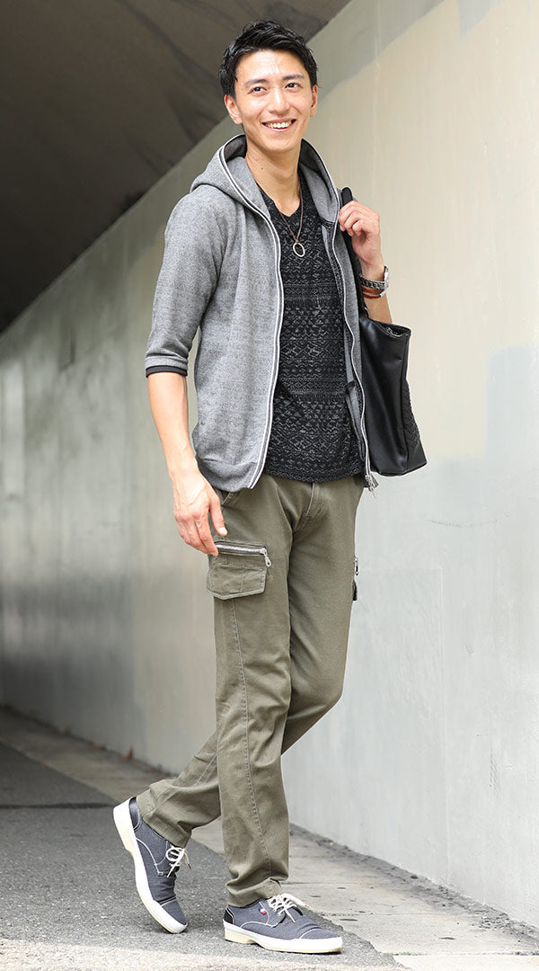 パーカー カットソー パンツ snp_tr0065のコーディネート例 ｜ メンズファッション通販 MENZ-STYLE(メンズスタイル）