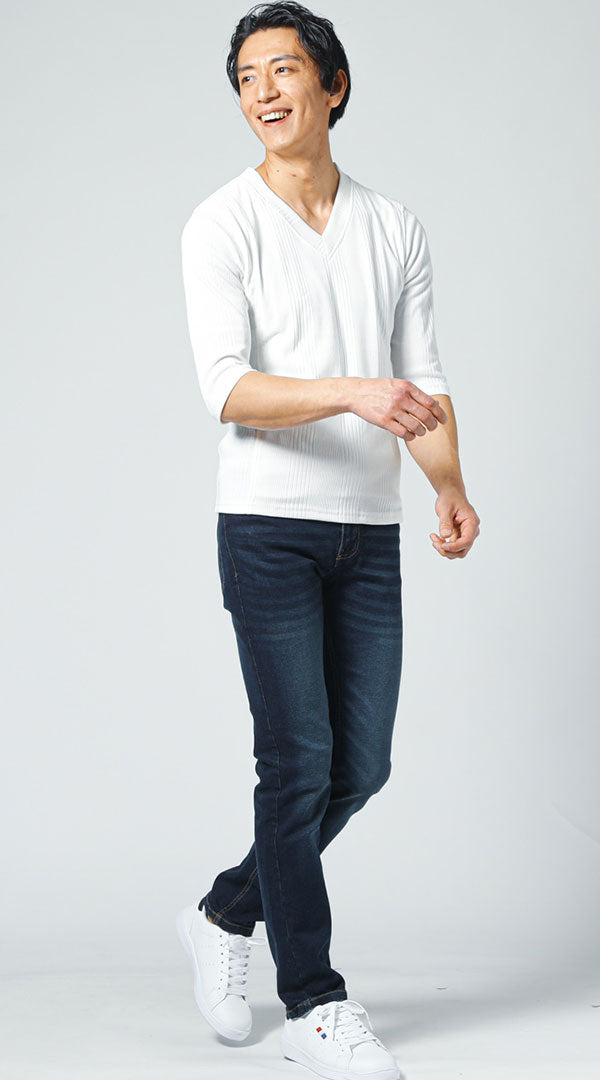 白Tシャツ ブルーデニム snp_ln1588 ｜ メンズファッション通販 MENZ-STYLE(メンズスタイル）