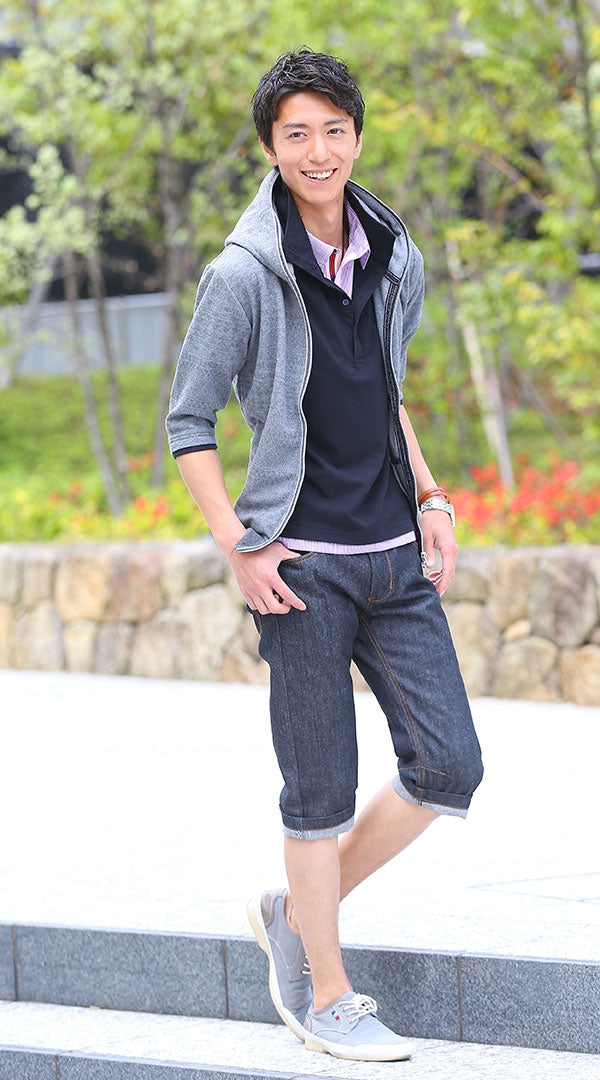 グレーパーカー ポロシャツ クロップドデニム snp_di1150のコーディネート例 ｜ メンズファッション通販 MENZ-STYLE(メンズスタイル）