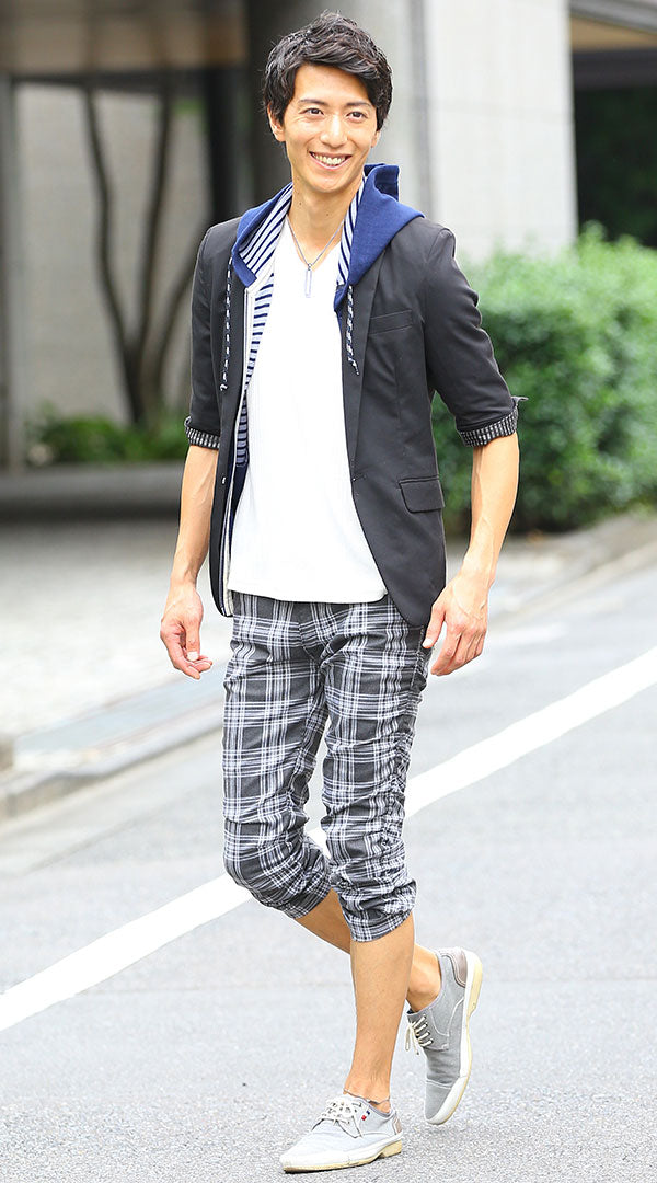 ジャケット パーカー チェックパンツ snp_es0273のコーディネート例 ｜ メンズファッション通販 MENZ-STYLE(メンズスタイル）