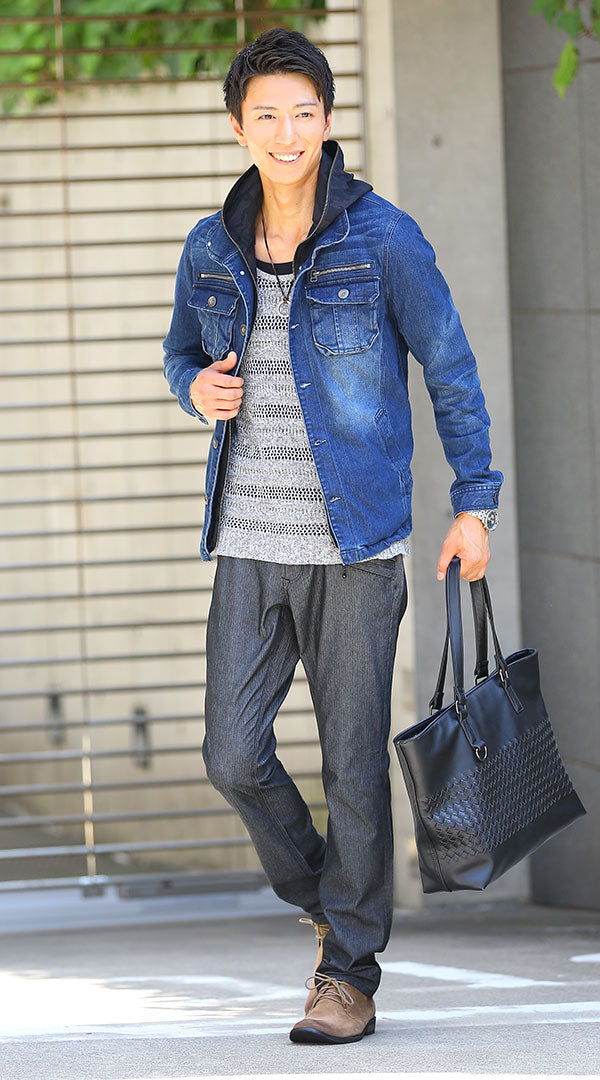 ジャケット パーカー ニットソー パンツ snp_ft0306のコーディネート例 ｜ メンズファッション通販 MENZ-STYLE(メンズスタイル）