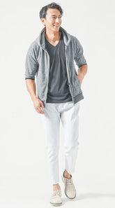 【60代】白シャツ 黒半袖VネックTシャツ インディゴデニムパンツ snp_nw0104 ｜ メンズファッション通販 MENZ-STYLE(メンズスタイル）