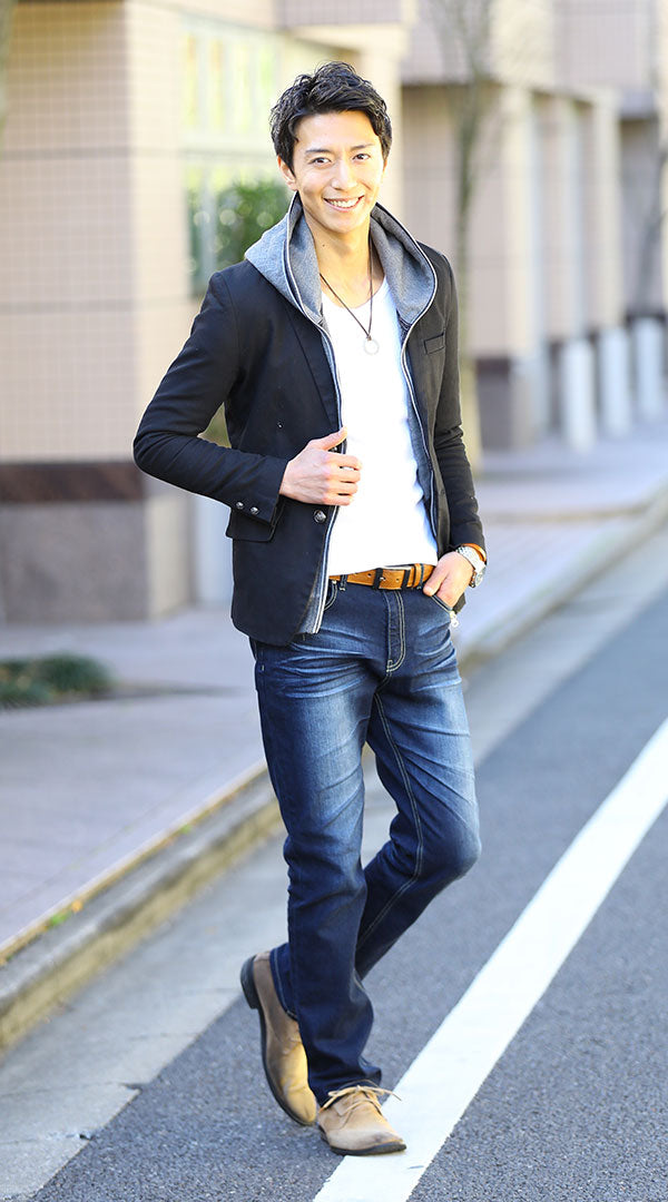 黒テーラードジャケット パーカー カットソー パンツ snp_is0204 ｜ メンズファッション通販 MENZ-STYLE(メンズスタイル）