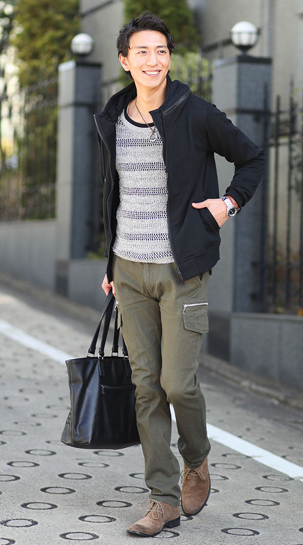 パーカー ニットソー パンツ snp_wj00052のコーディネート例 ｜ メンズファッション通販 MENZ-STYLE(メンズスタイル）