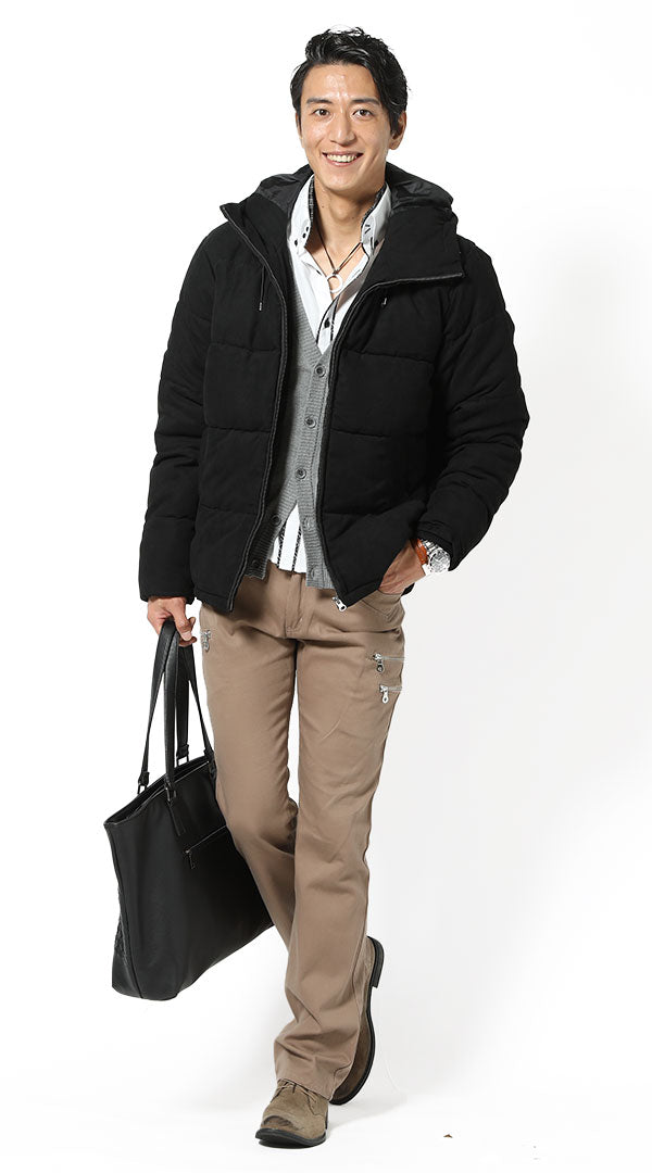 黒ジャケット 白シャツ ベージュパンツ snp_id0357 ｜ メンズファッション通販 MENZ-STYLE(メンズスタイル）