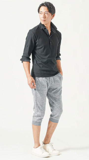 ダークブルーカーディガン 白Tシャツ 黒チノパンツ 白スニーカー snp_np1500 ｜ メンズファッション通販 MENZ-STYLE(メンズスタイル）